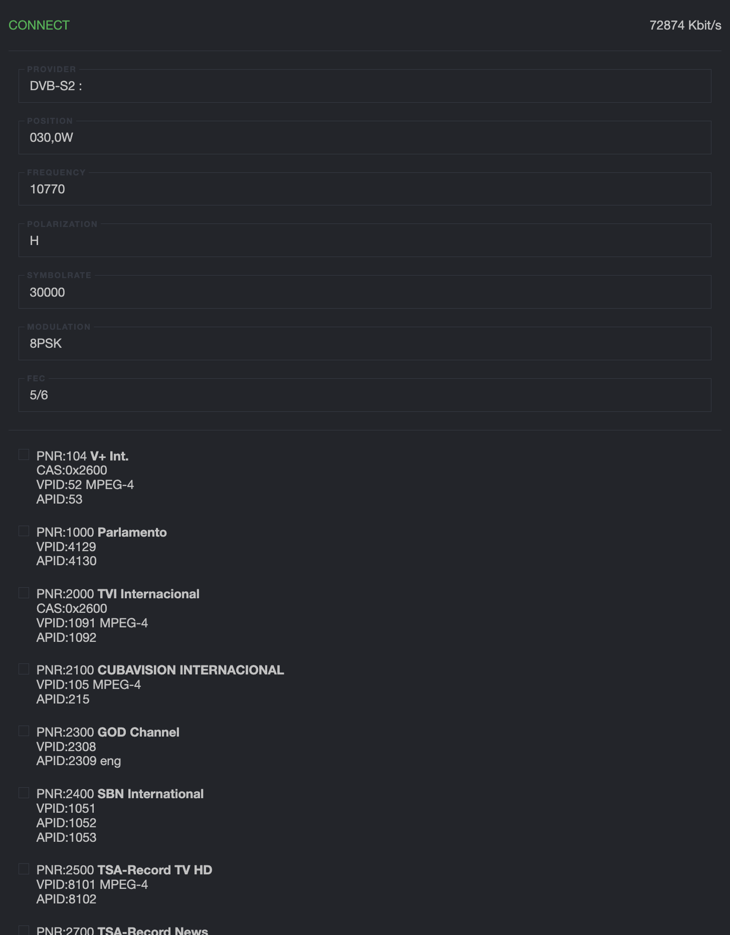 10. Click on the tuner icon, open the configuration window, and press ...