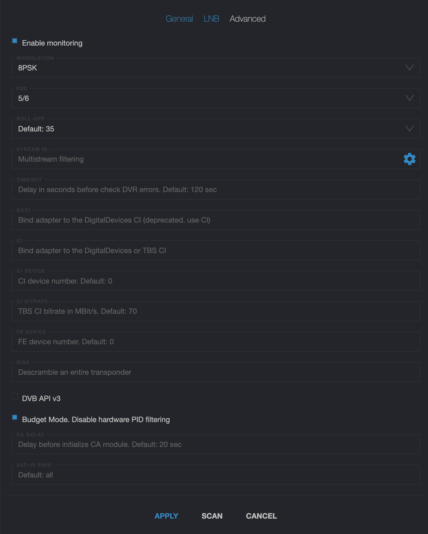4. Enter all provided SAT>IP vTuner configuration details in the ...