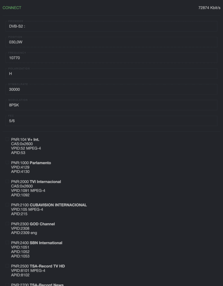 5. Scan for services by pressing the SCAN button.