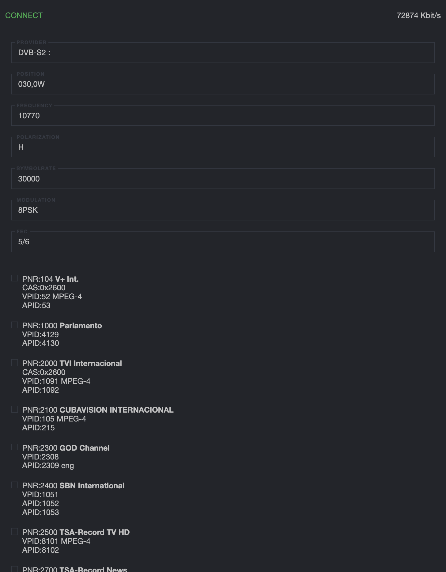 5. Scan for services by pressing the SCAN button.